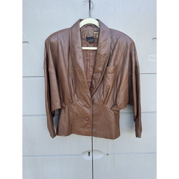Kenar Studio | Jackets & Coats | Vintage Kenar Brown Leather Batwing ...